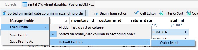 Exploring Table Profiles in Navicat 17